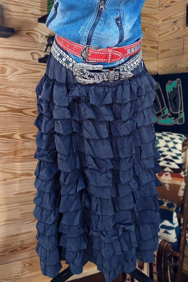 Multi-Layered Ruffled Long Skirt – My Store