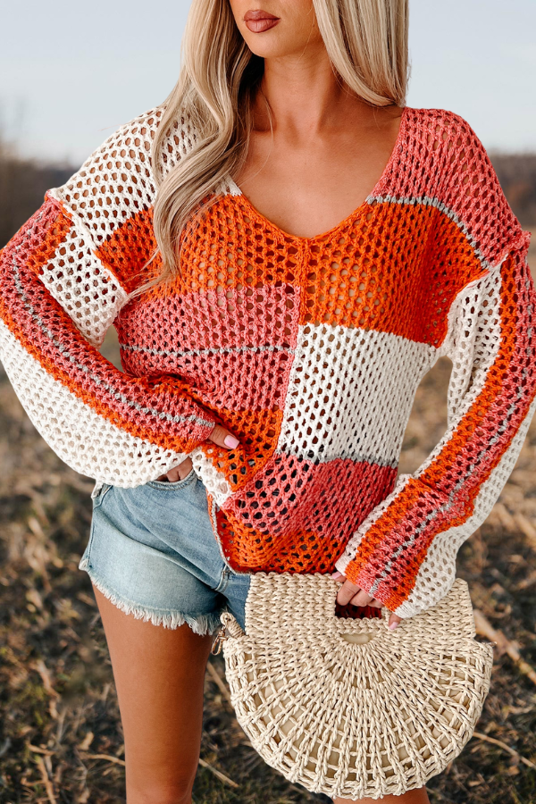 Oversized Colorblock Crochet Top – My Store
