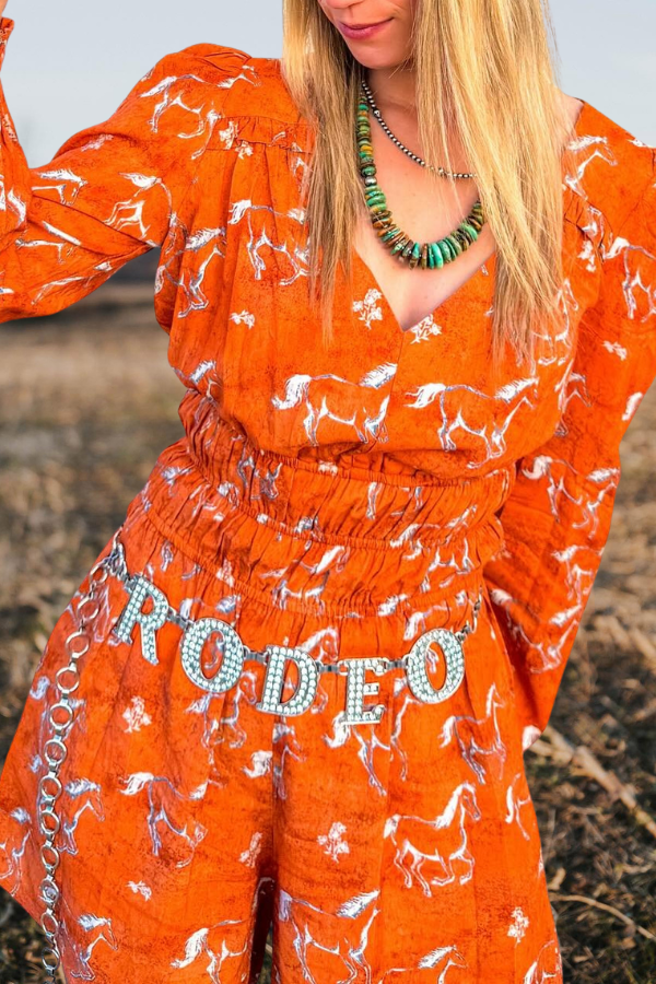 Western Horse Print Romper – My Store