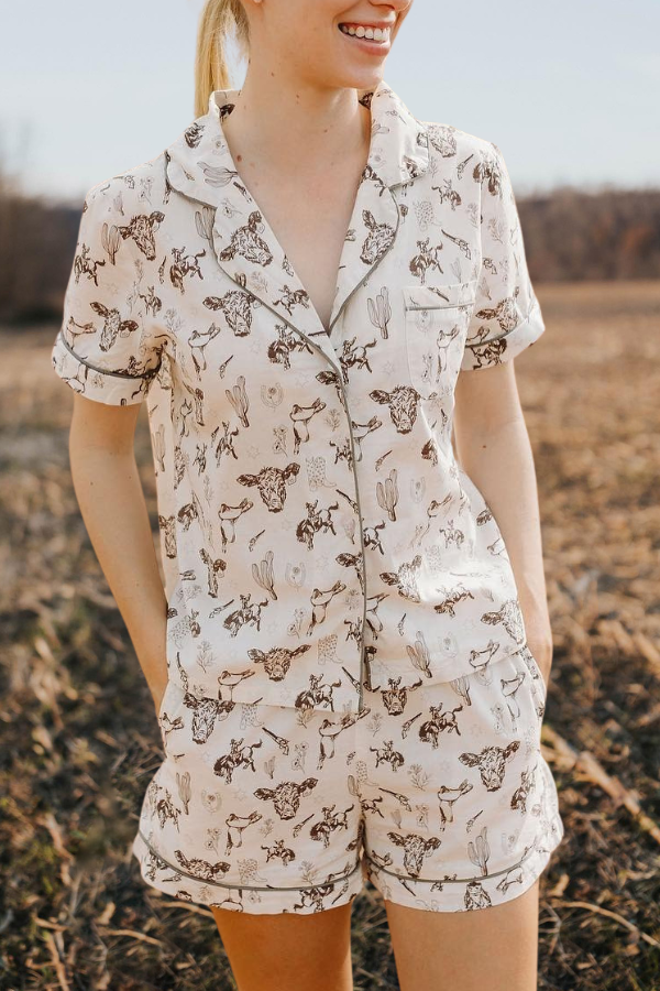 Cowboy Head Print Pajama Set – My Store